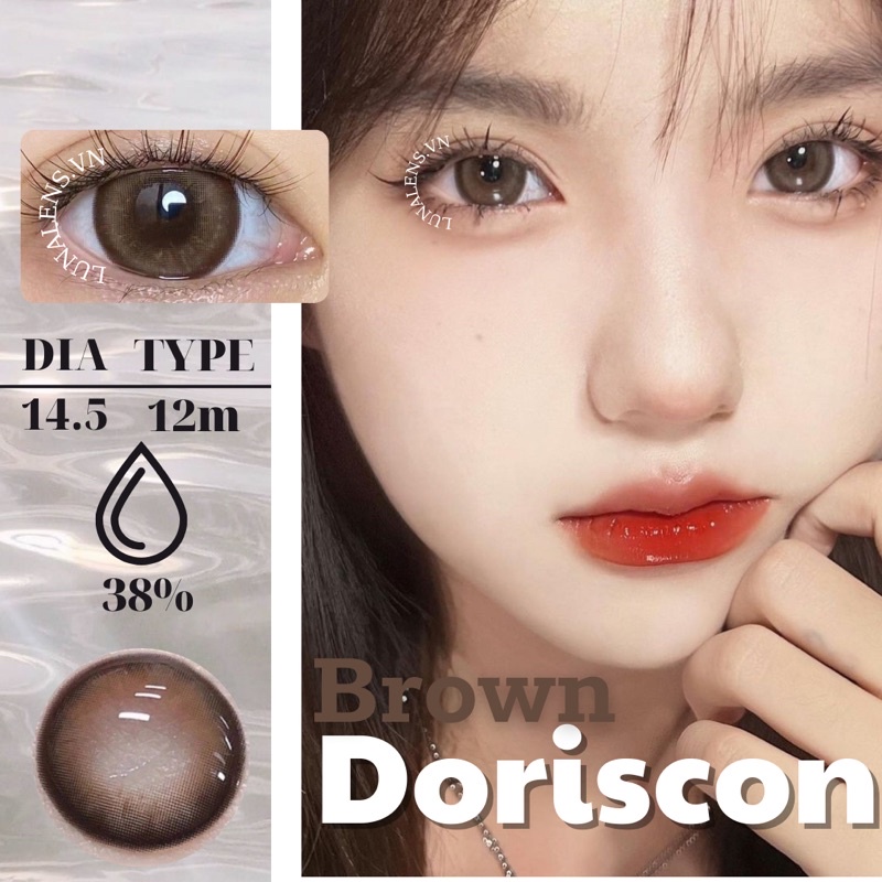 [SẴN] MỘT ĐÔI KÍNH ÁP TRÒNG MÀU NÂU TRÀ DORISCON BROWN LENS CÓ ĐỘ CẬN NỘI ĐỊA TRUNG QUỐC SIÊU ÊM ...
