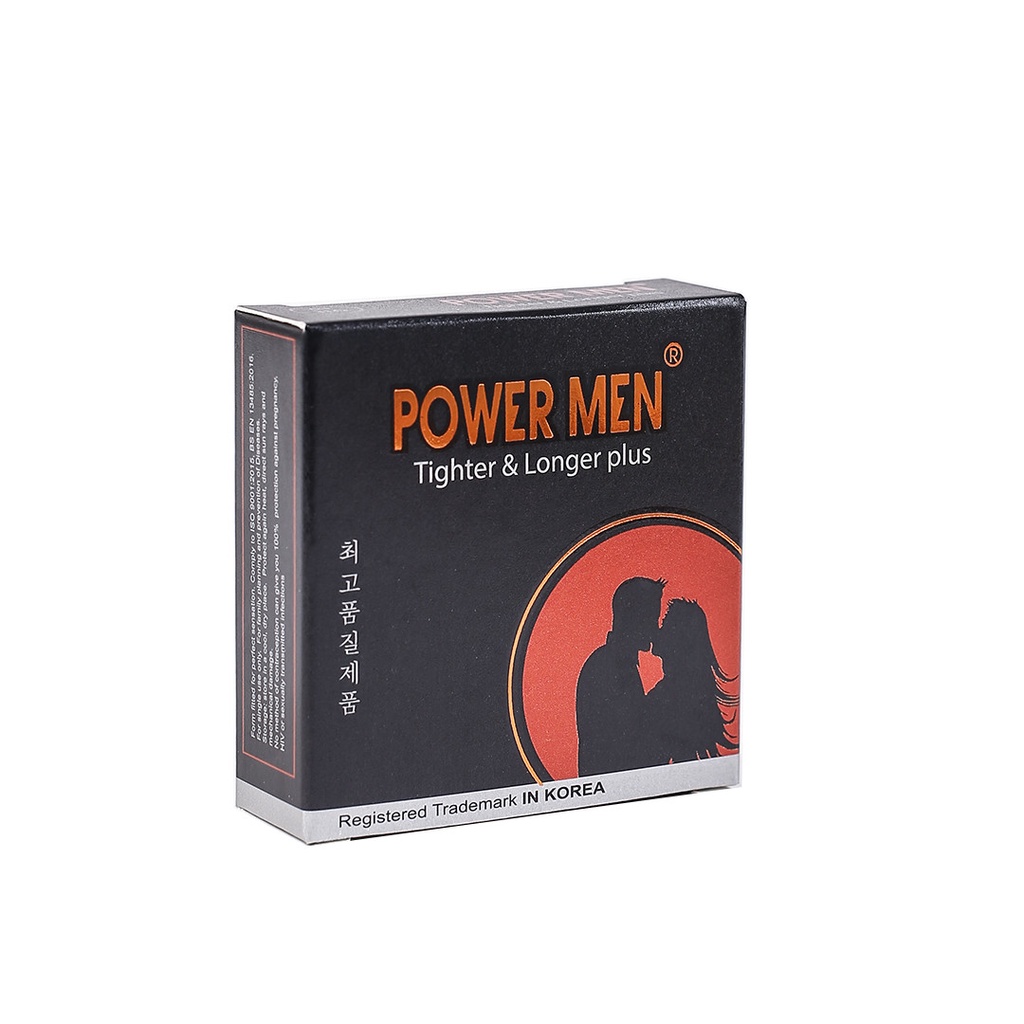 Bao cao su Size Việt, Ngăn xuất tinh sớm, Tăng khoái cảm Powermen Tighter Longer Plus Hộp 3 ...