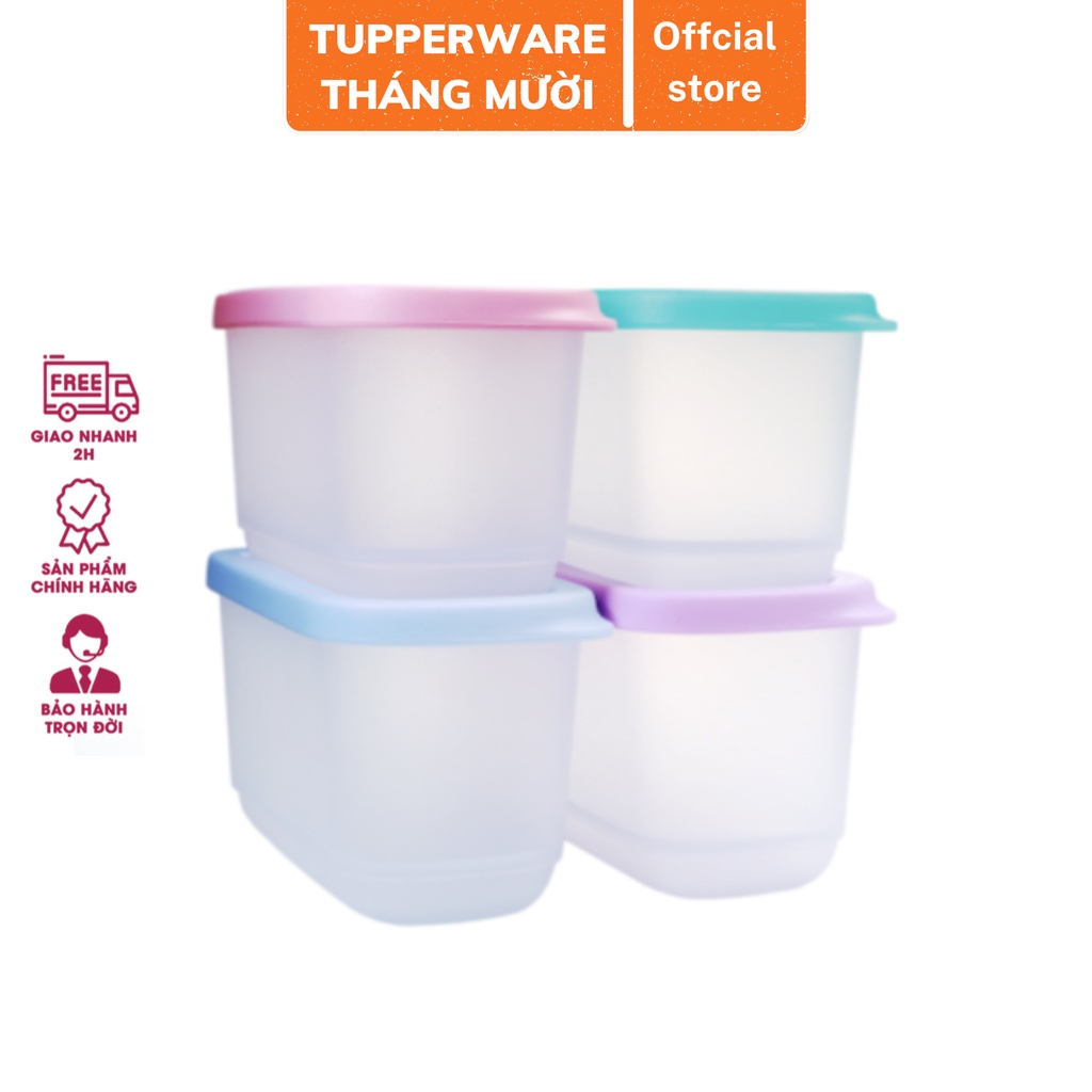 Bộ 04 hộp Bảo quản thực phẩm Tupperware Cubix Mini Rectangular 250ml ...