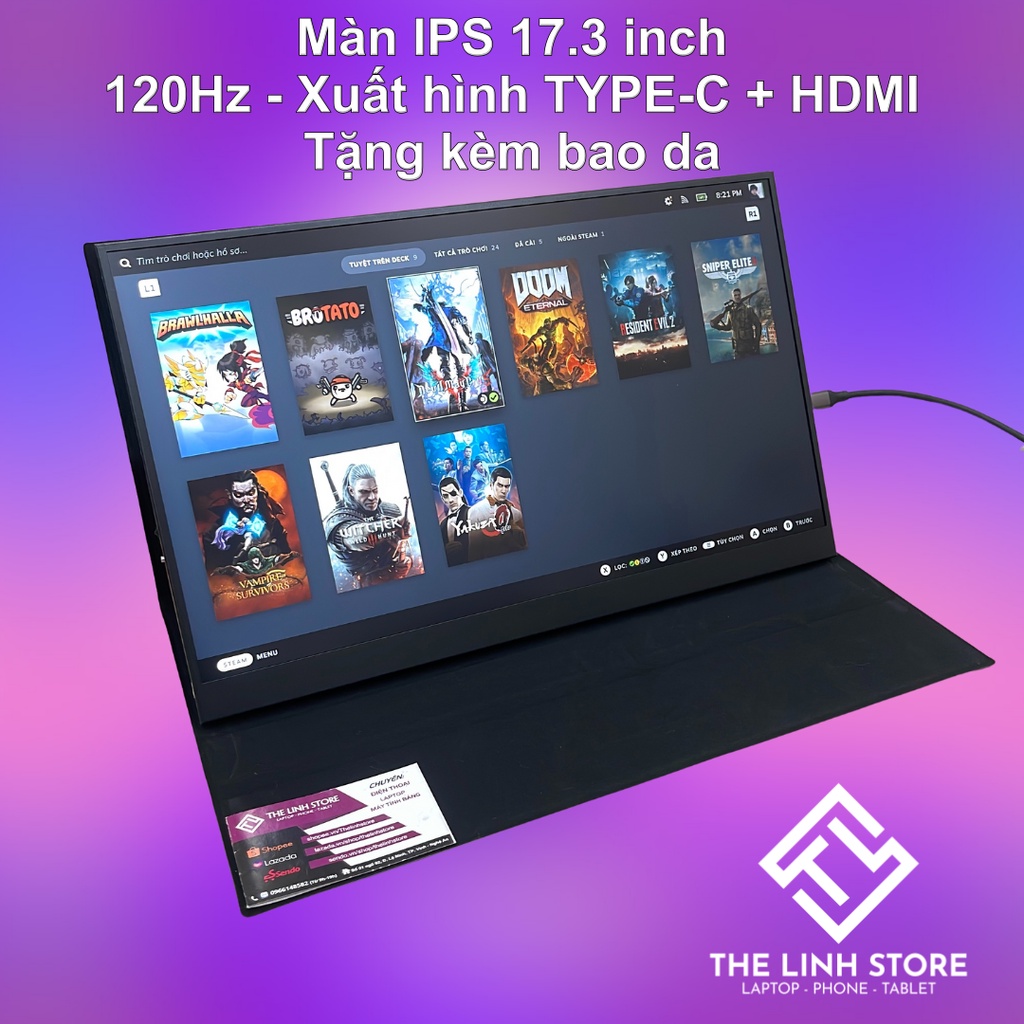 Màn hình di động 17 inch IPS 2.5K 144Hz TypeC Thunderbolt - Tặng bao da | Shopee Việt Nam