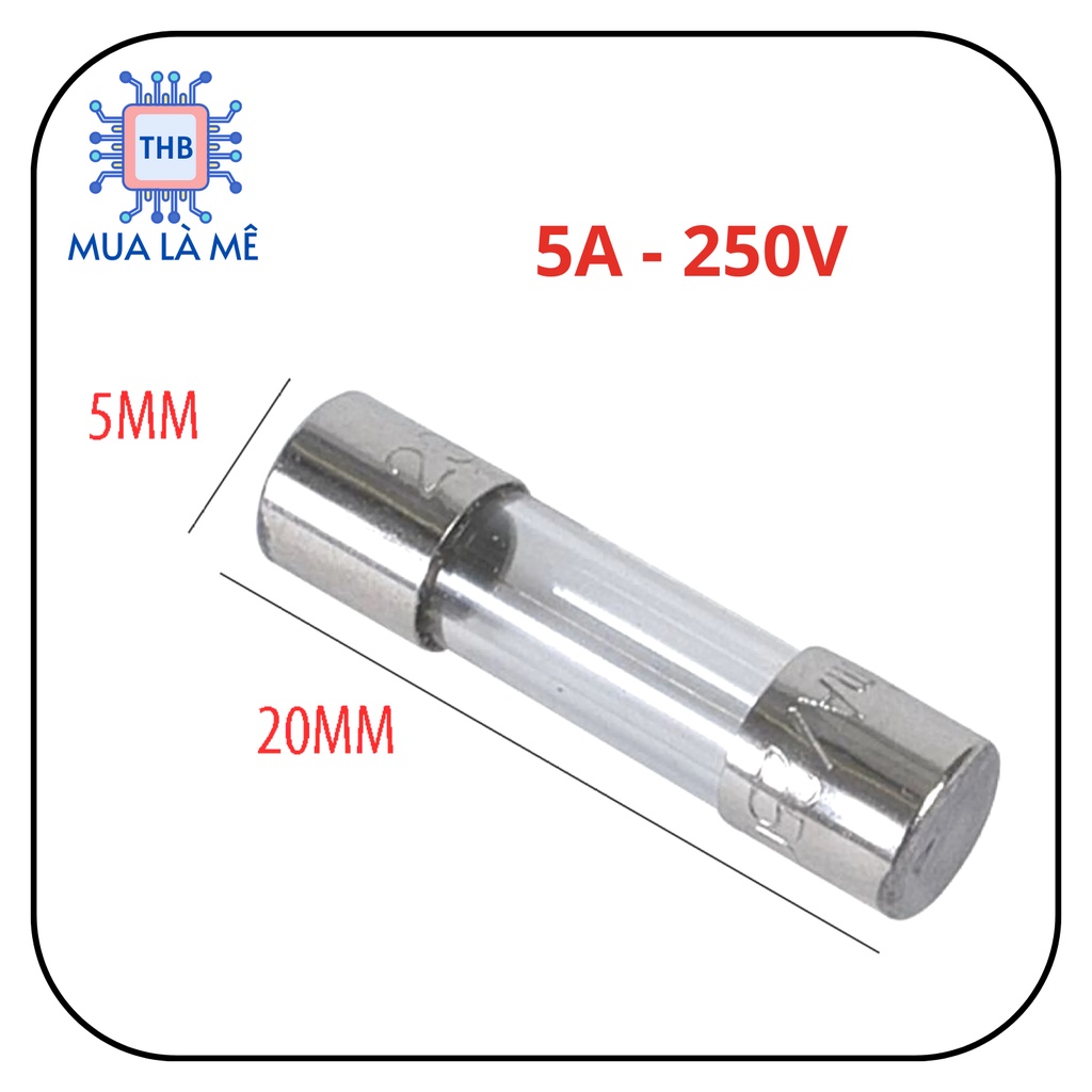 Cầu chì thủy tinh 5A 250V 5x20mm (10C) | Shopee Việt Nam
