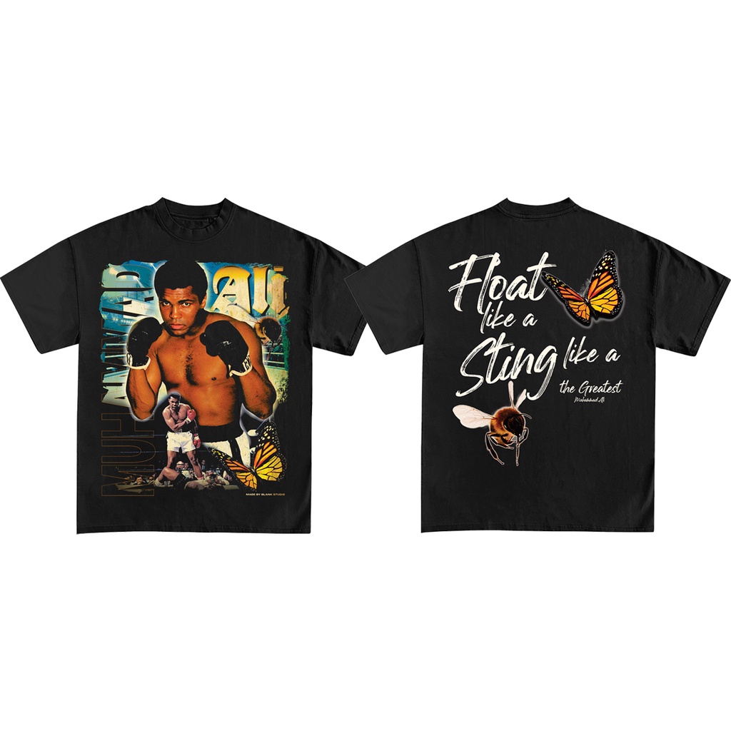 BLANK | Áo Thun MUHAMMAD ALI Tay Lỡ Unisex - Đen Cổ Tròn | Shopee Việt Nam