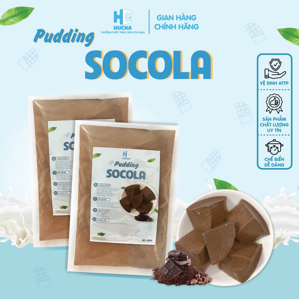 Bột pudding gói 100g siêu ngon hấp dẫn 8 vị - Pudding trứng socola ...