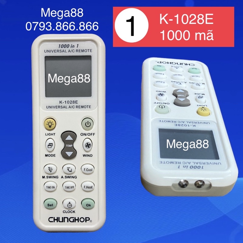 Điều khiển điều hoà Remote điều hoà máy lạnh đa năng 1000 mã dùng cho ...