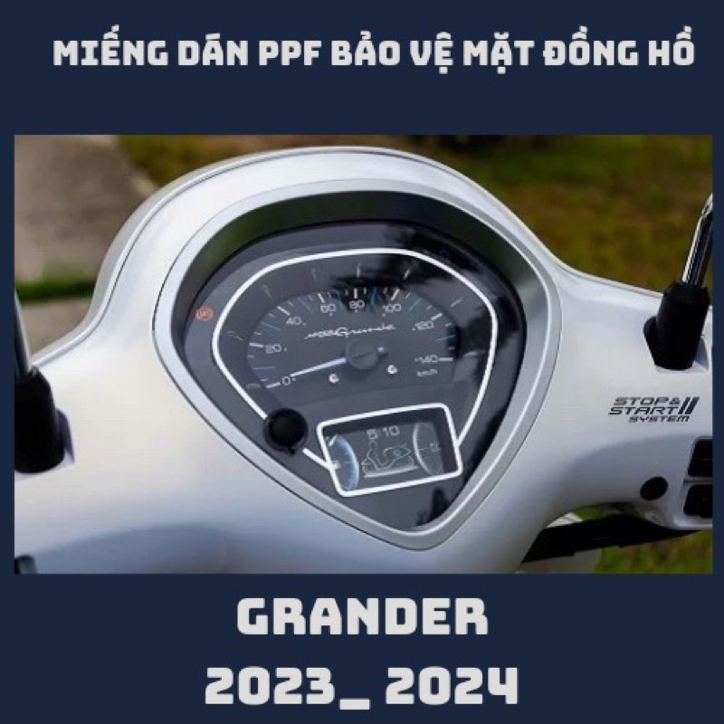 Dán xe Grander 2023 .Miếng dán PPF bảo vệ mặt đồng hồ xe Yamaha Grande ...