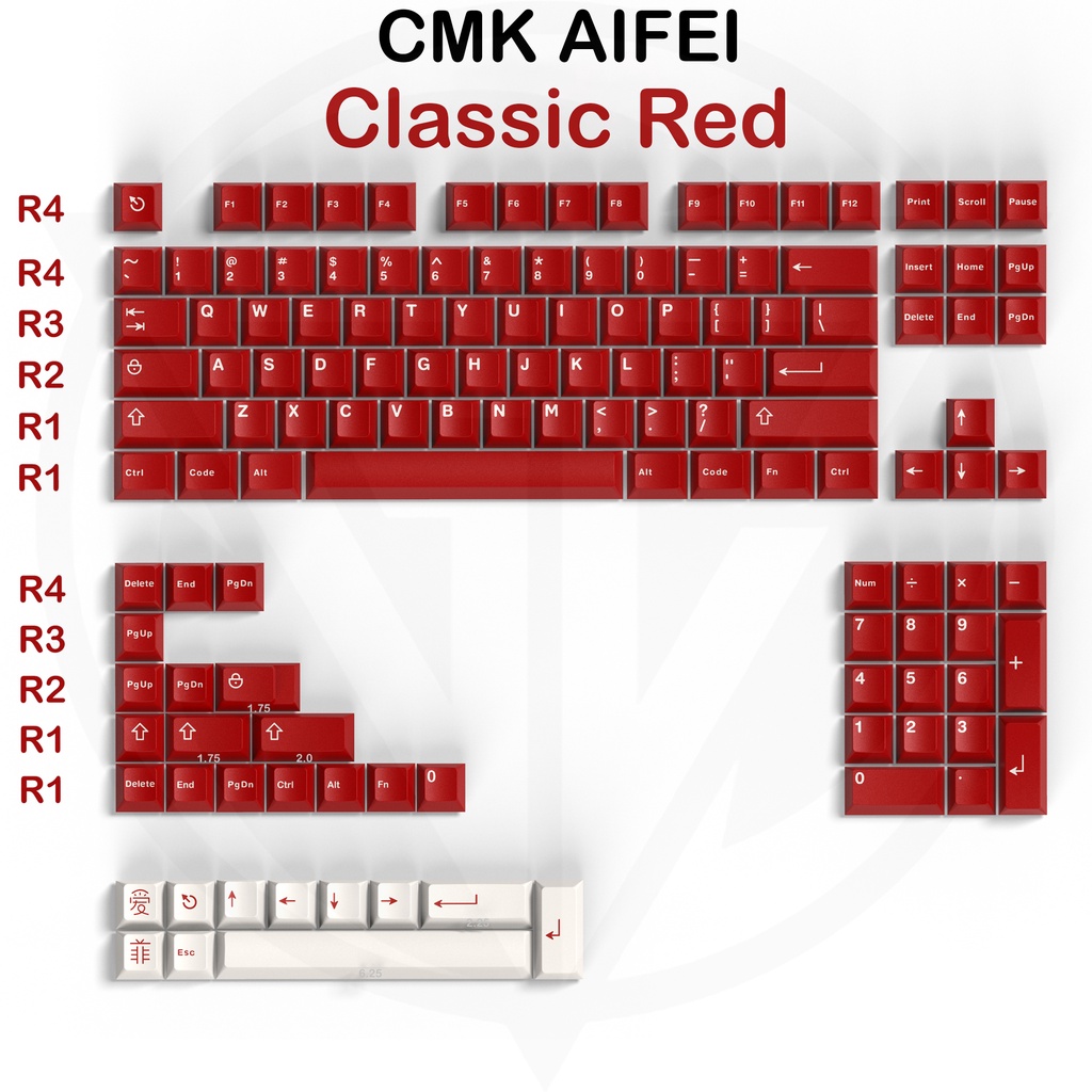 Keycap CLASSIC RED CMK Aifei 132 nút nhựa ABS Doubleshot | Shopee Việt Nam