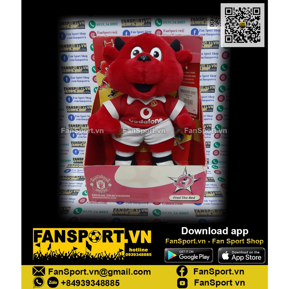 Thú bông Fred the Red mastcos Manchester United red Vodafone new box ...