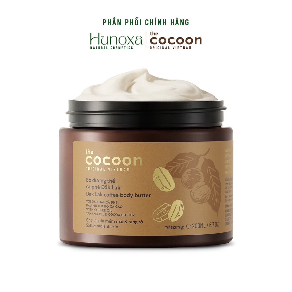 Bơ dưỡng thể Cà Phê Đắk Lắk Cocoon kem dưỡng ẩm body lotion thuần chay ...