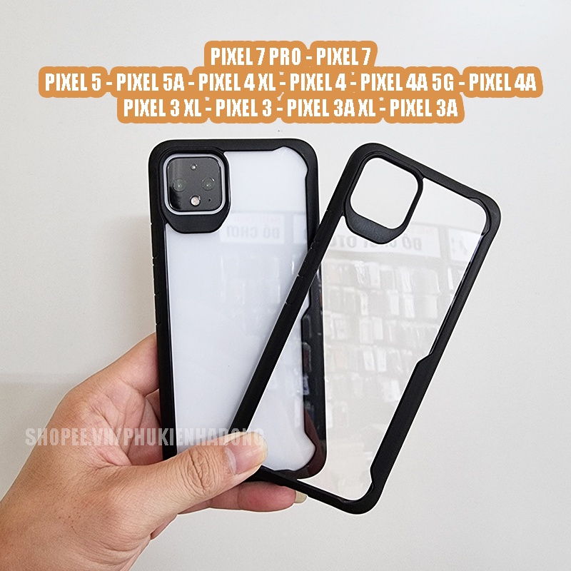 Ốp lưng chống sốc viền đen Pixel 7 Pro, Pixel 6 Pro, Pixel 6A, Pixel 5A, Pixel 5, Pixel 4 XL, 4a ...
