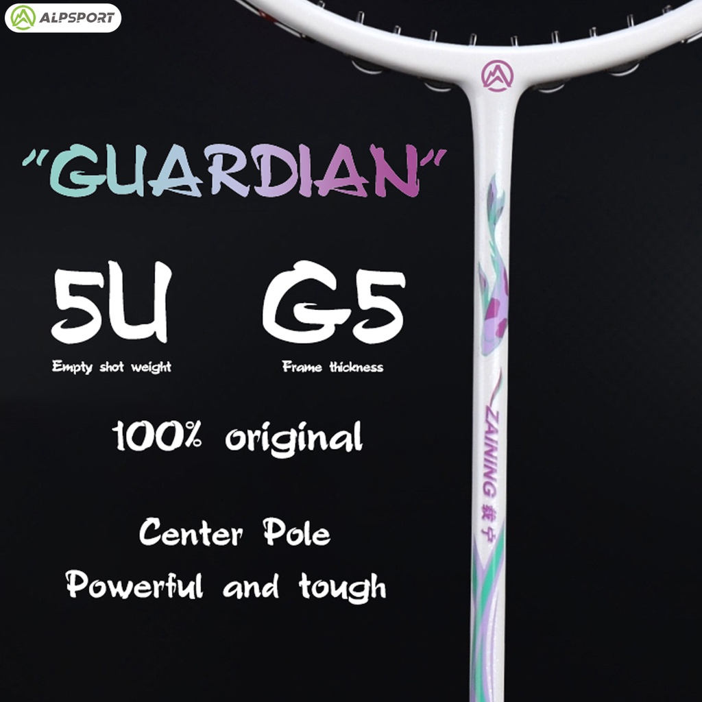 Vợt Cầu Lông Alpsport Guardian 5U 78G G5 Max 32 Lbs 100% Bằng Sợi Carbon Siêu Nhẹ Kèm Dây Bắt ...
