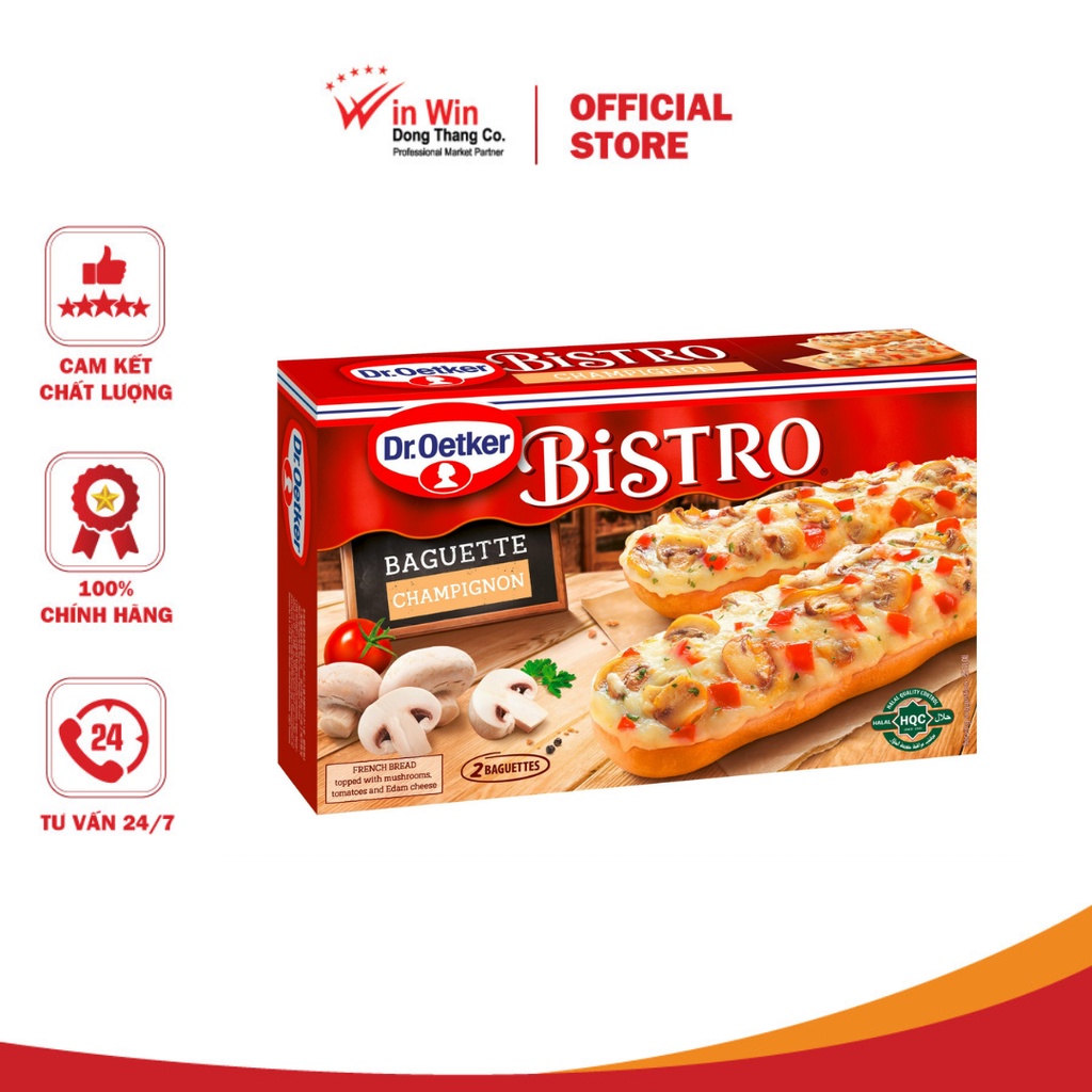 Pizza Bánh Mì Bistro Nấm Champignon Dr. Oetker 250g (125g x 2 cái) (Đức) - Date 25/03/2025 + Móp ...