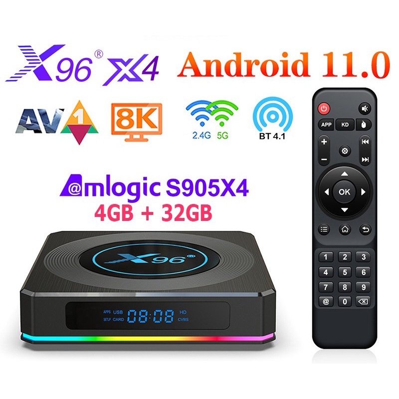TV Box X96 X4 – 4GB / 32GB, 8K L100, Amlogic S905X4, Android 11 | Shopee Việt Nam