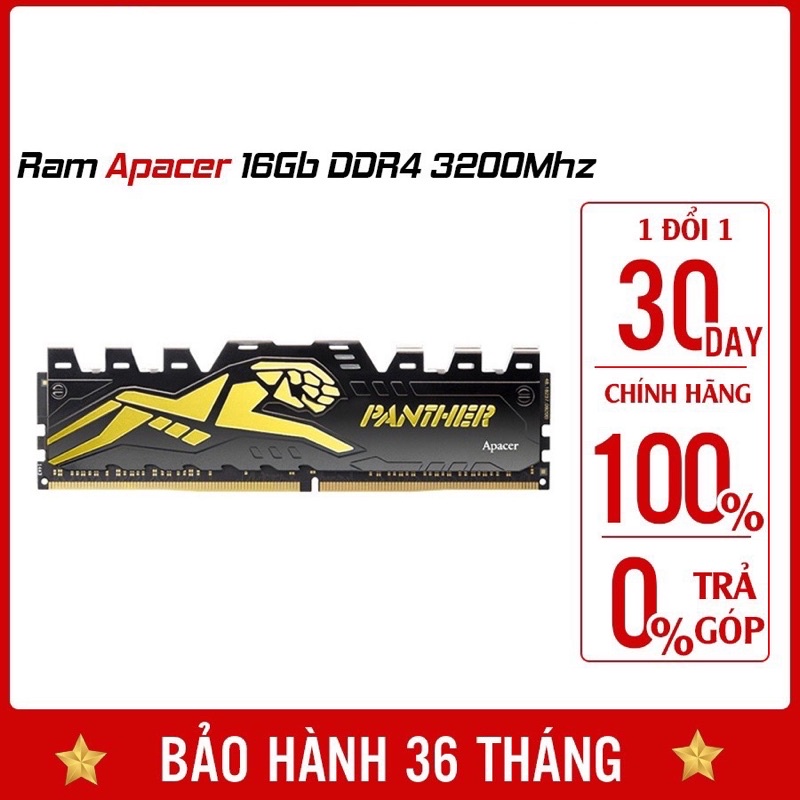 Ram PC Apacer Panther Bộ Nhớ 16Gb DDR4 Bus 3200Mhz Golden New Box BH36T ...