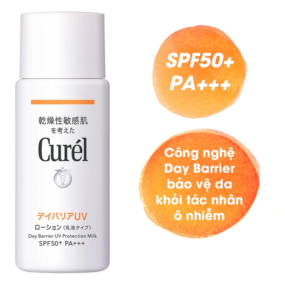 Kem chống nắng Curel Day Barrier UV Protection Milk SPF50 + / PA +++ 60ml | Shopee Việt Nam