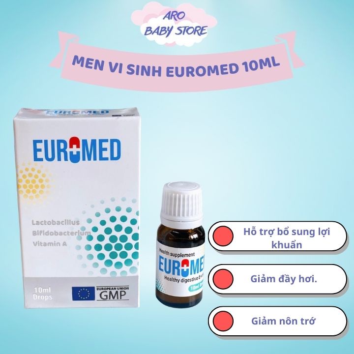 [NHẬP AROB25T NHẬN ƯU ĐÃI 25%] Men Vi Sinh EuroMed 10ml - Bổ sung lợi khuẩn giảm rối loạn tiêu ...
