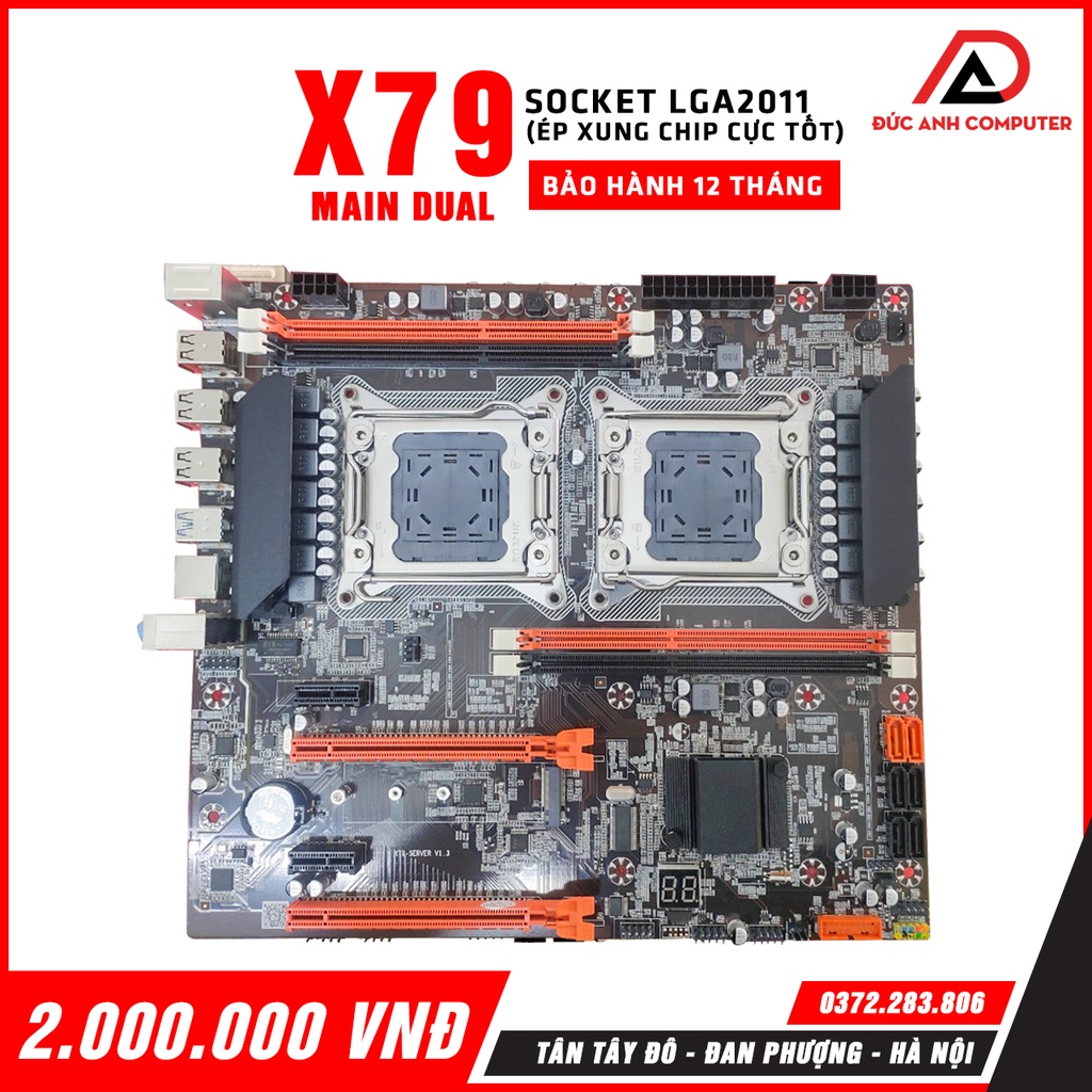 Mainboad X79 Dual - Fullbox - CPU socket 2011 hỗ trợ xeon e5 v2/v1 ...