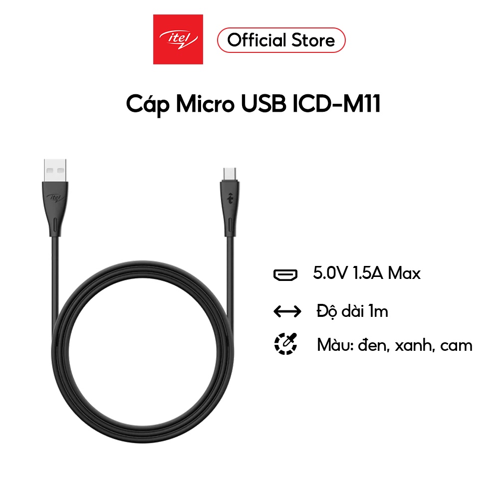 Dây cáp sạc Itel ICD-M11 1M Data | Micro USB Cable | Hàng Chính Hãng ...