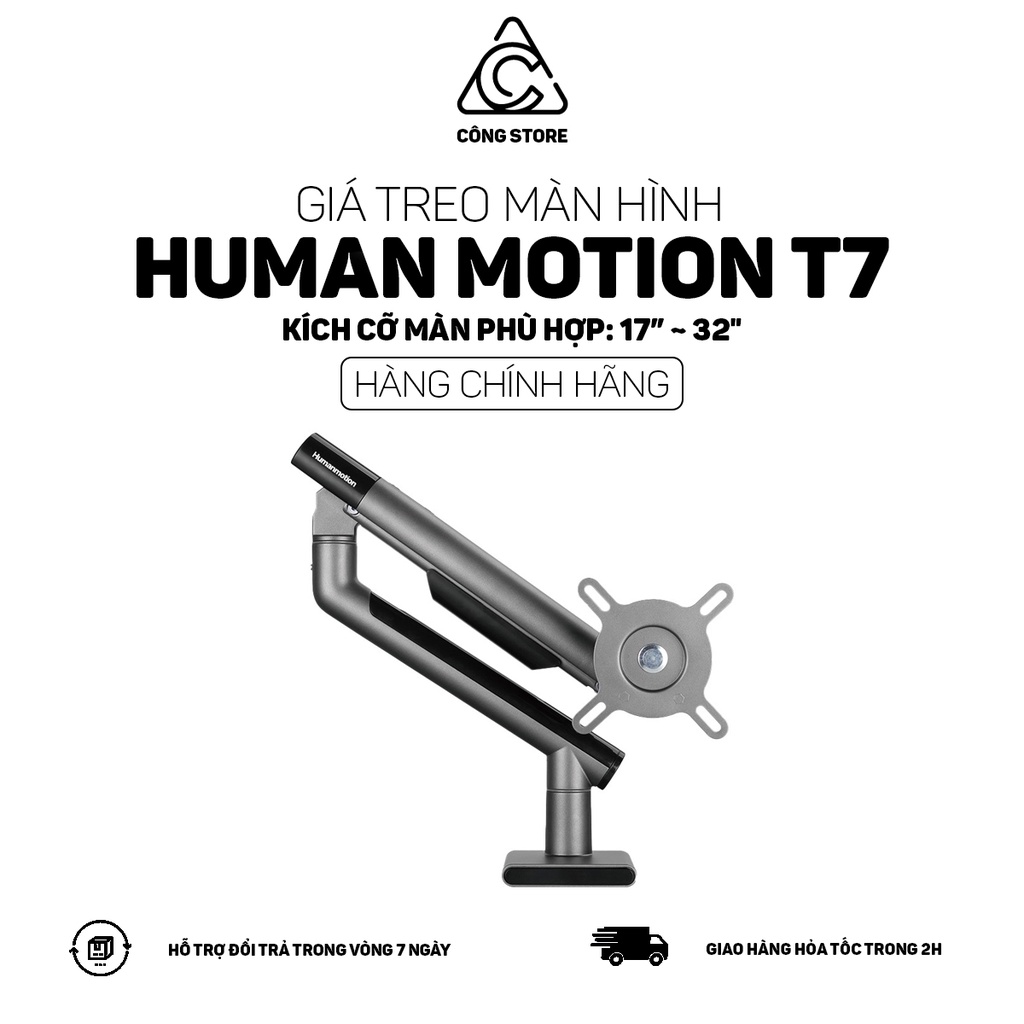 Giá treo màn hình Human Motion T7 - Tải trọng 9kg - Hợp kim nhôm - Hàng ...