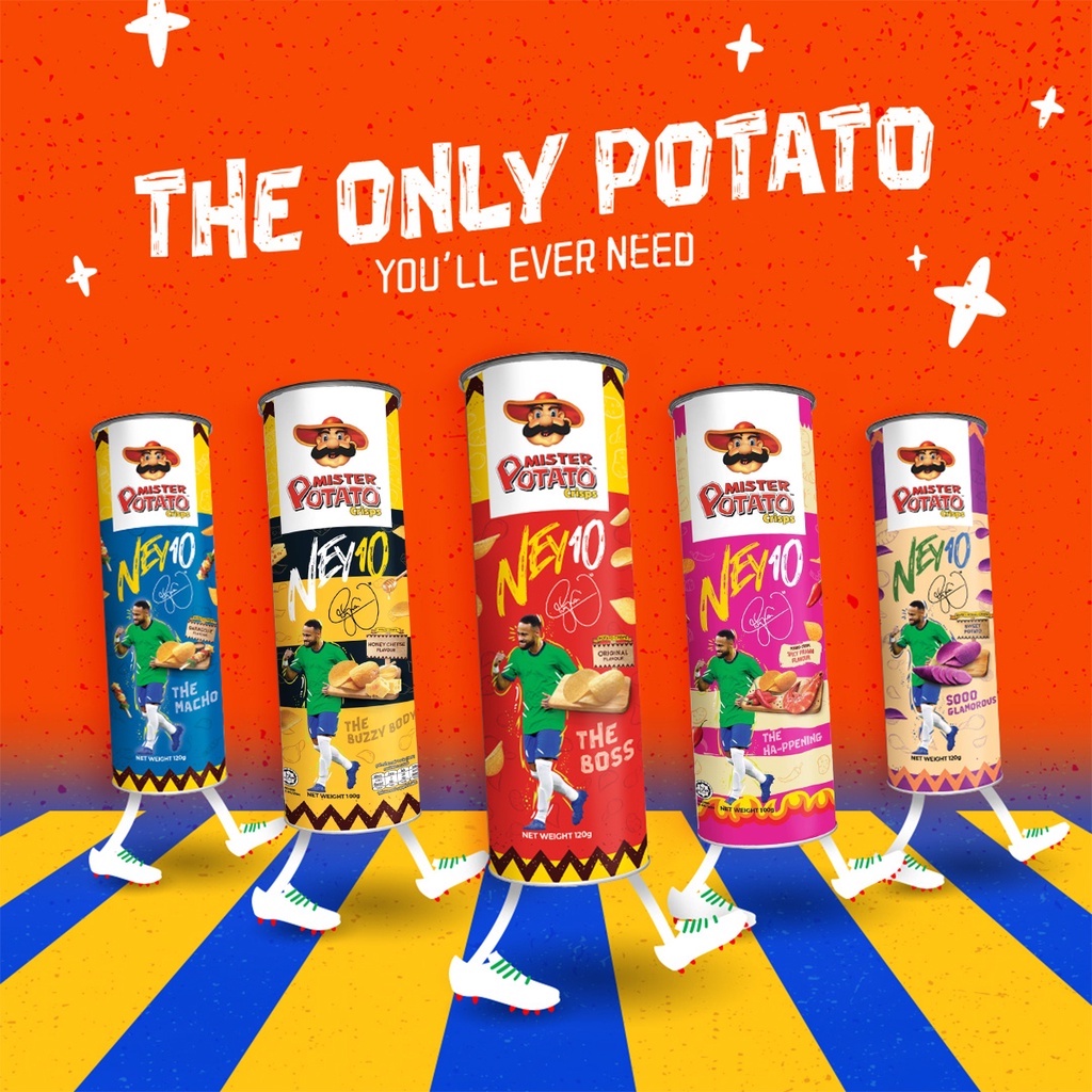 Bimbim khoai tây chiên dạng lát Mister Potato hộp có hình Neymar 100g ...