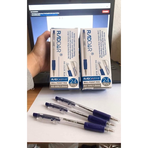 Bút bi Raddar 609 nét 1.0mm hộp 24 chiếc | Shopee Việt Nam