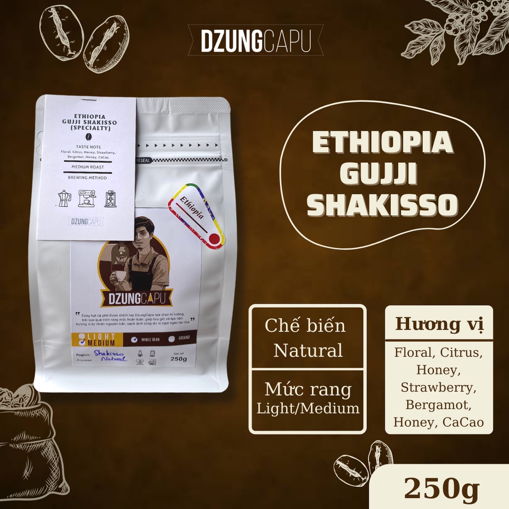 Cà phê Ethiopia Guji Shakiso G1 - Gói 250g - sơ chế Natural - DzungCapu Specialty Coffee ...