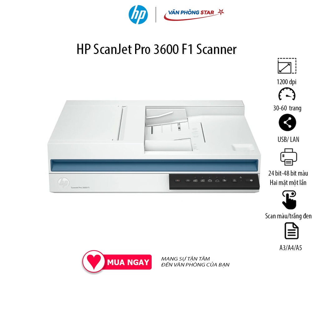 Máy quét/ Scanner HP ScanJet Pro 3600 F1 Scanner (20G06A) | Shopee Việt Nam