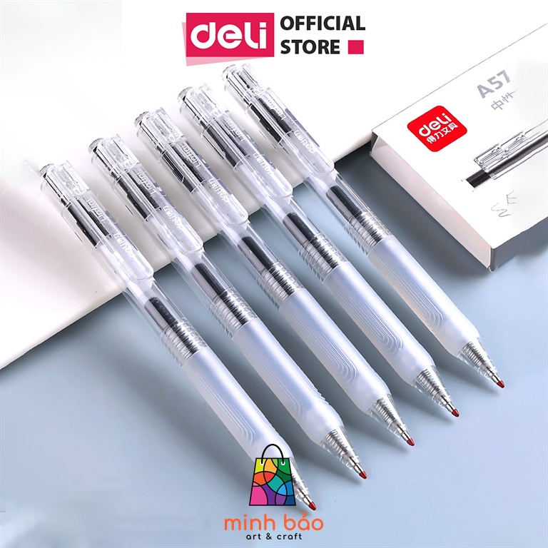 HỘP 5 BÚT GEL ĐEN/XANH DELI A575 NGÒI 0.5MM | Shopee Việt Nam