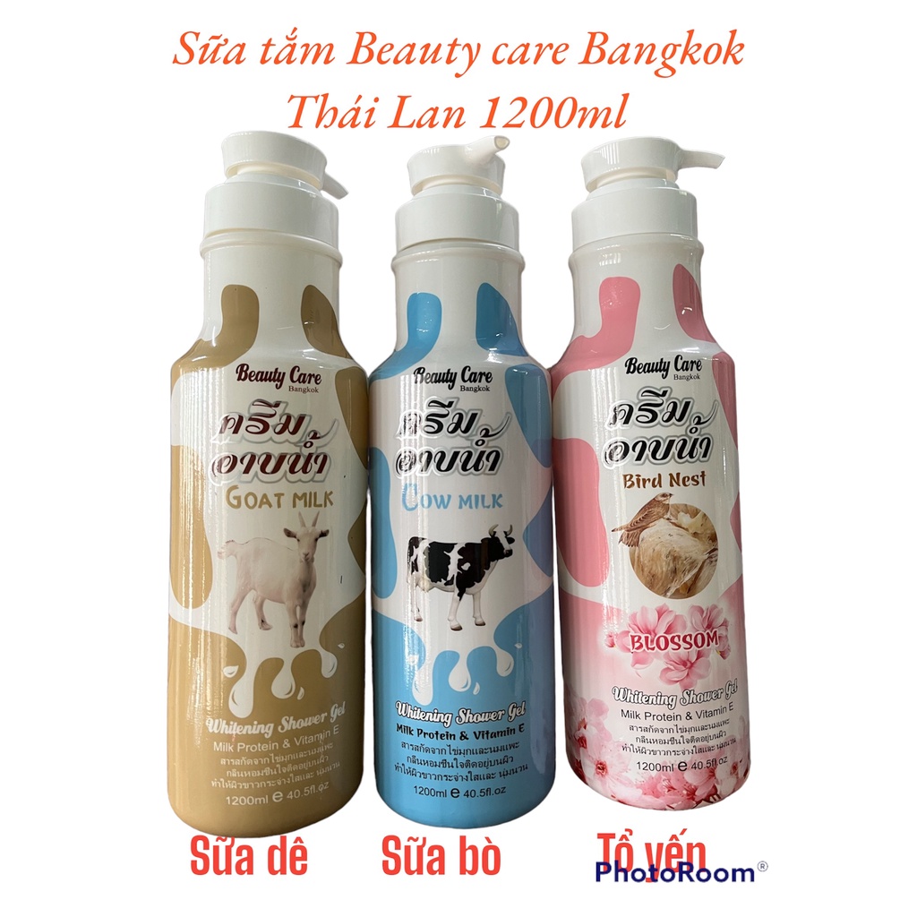 Chính hãng - Sữa tắm trắng da bò/dê/ tổ yến Thái Lan Beaty care chai to ...
