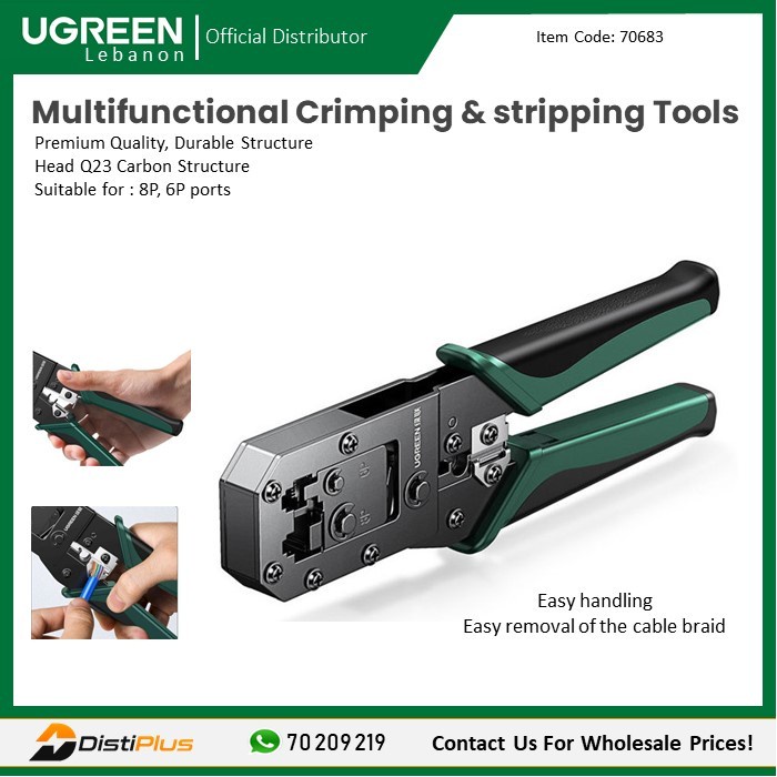 Kìm bấm dây mạng RJ45+RJ11 Ugreen 70683 NW136 (Cat5/Cat6 + thêm lưởi ...