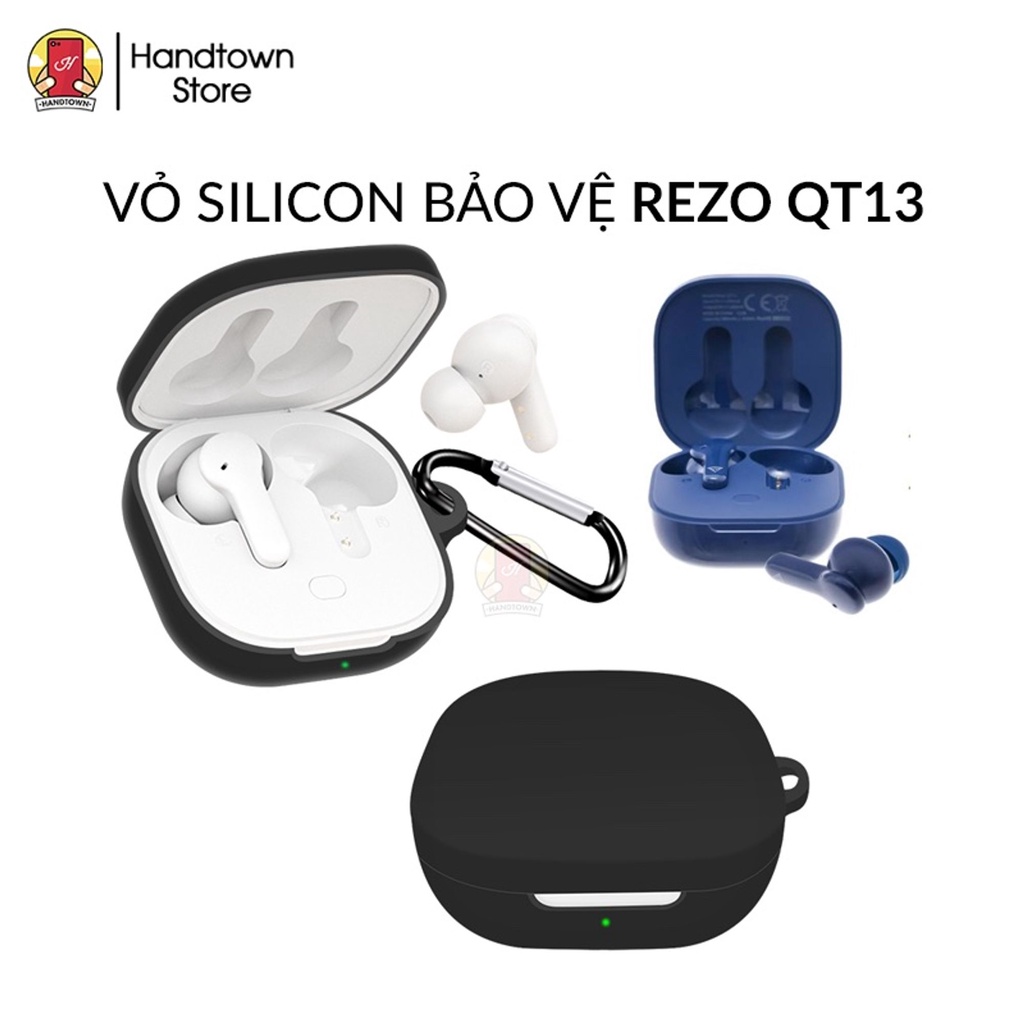 Vỏ Bảo Vệ Hộp Sạc Tai nghe không dây Rezo QT13 Rezo QT13 Bằng Silicone Chống Trượt Kèm Móc ...