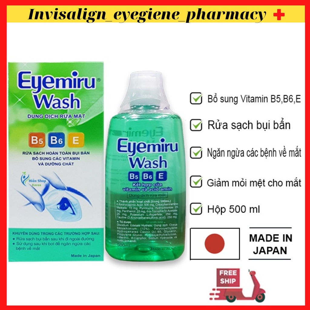 [Chính Hãng NHẬP KHẨU Nhật Bản] Dung Dịch Rửa Mắt Eyemiru Wash 500ml ...