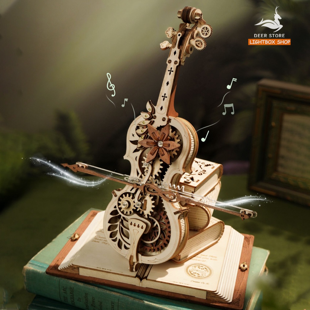 Hộp nhạc Robotime ROKR Magic Cello Đồ chơi xếp hình bằng gỗ 3D AMK63 ...