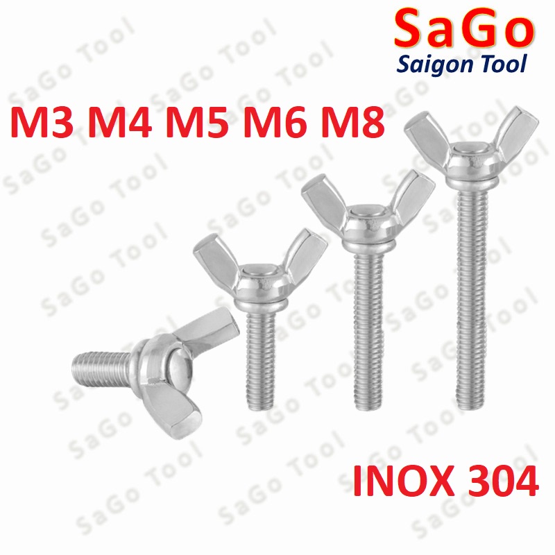 Bulong tai hồng inox 304 M3 M4 M5 M6 M8 M10 Bu lông cánh chuồn | Shopee Việt Nam