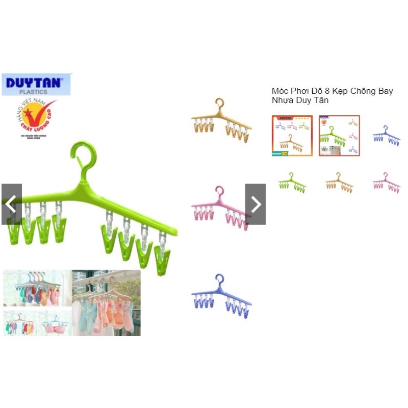Móc Phơi Đồ 8 Kẹp Chống Bay Nhựa Duy Tân | Shopee Việt Nam