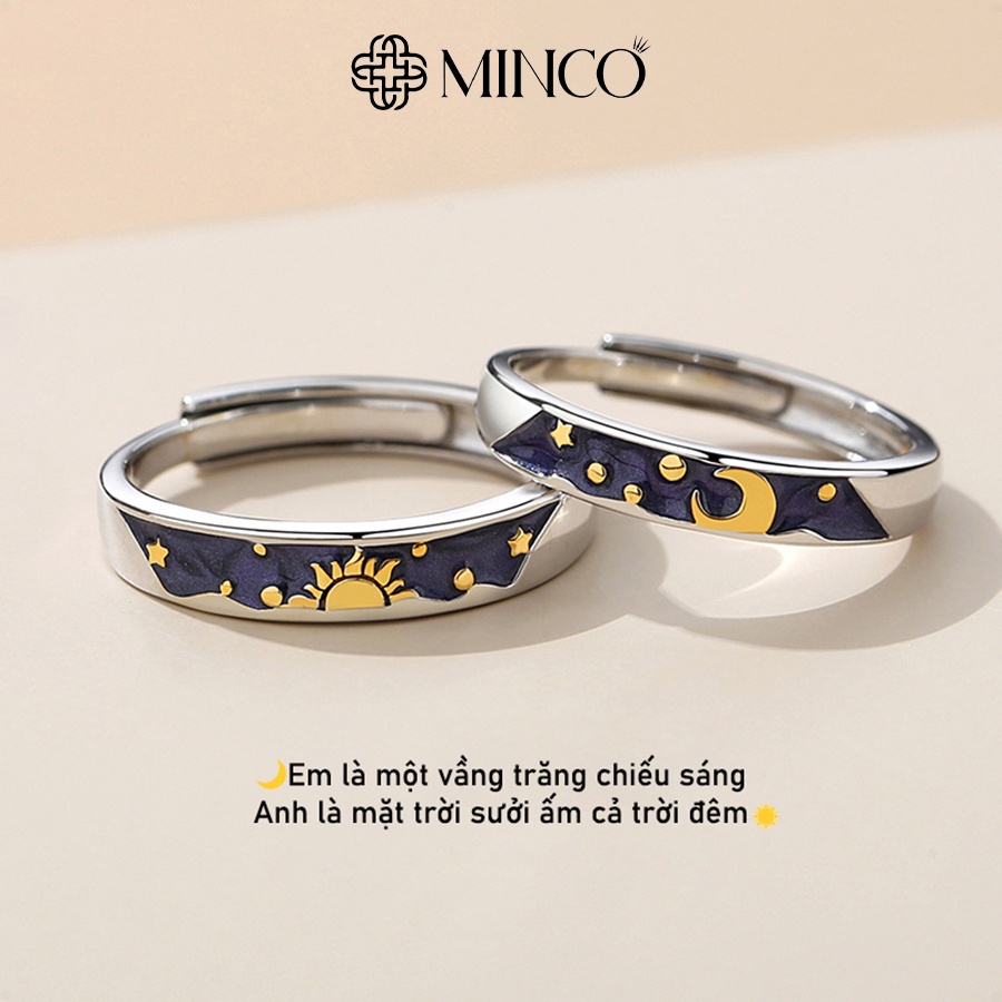 Nhẫn cặp Sun Moon Minco Accessories Nhẫn đôi Mặt trăng Mặt trời dành cho nam và nữ (1 đôi) ND05 ...