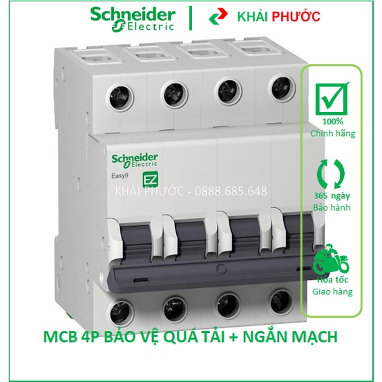 MCB 4P CB 3 pha 40A 50A 63A 4.5kA Bảo vệ quá tải & ngắn mạch Áp tô mát ...
