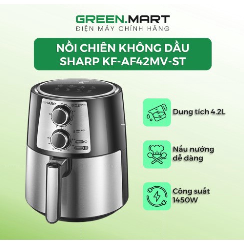 Nồi Chiên Không Dầu Inox Siêu Chống Dính Sharp mini đa năng 4.2L KF ...