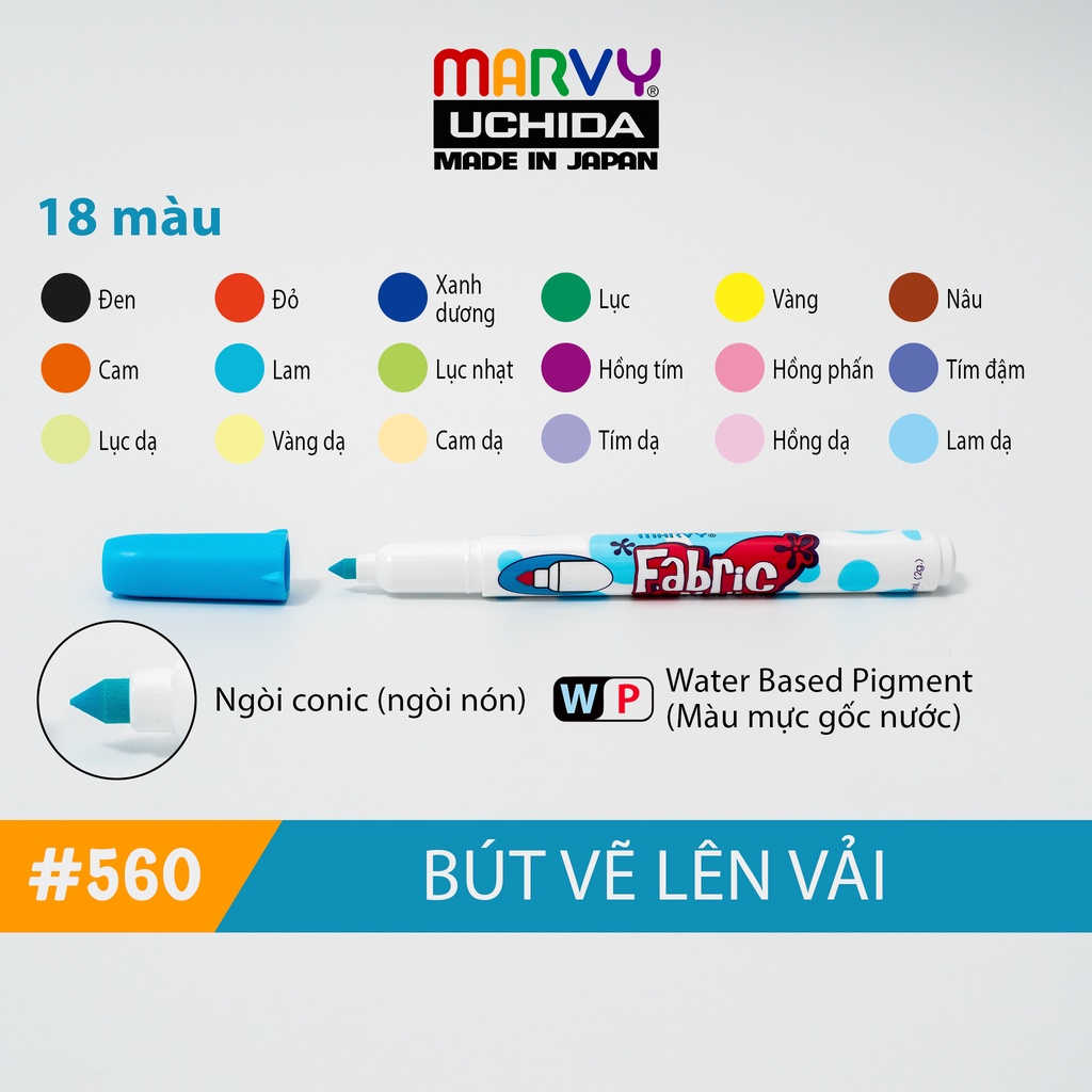 Bút Vẽ Vải Không Bay Màu Cho Bé Marvy Uchida 560 | Shopee Việt Nam