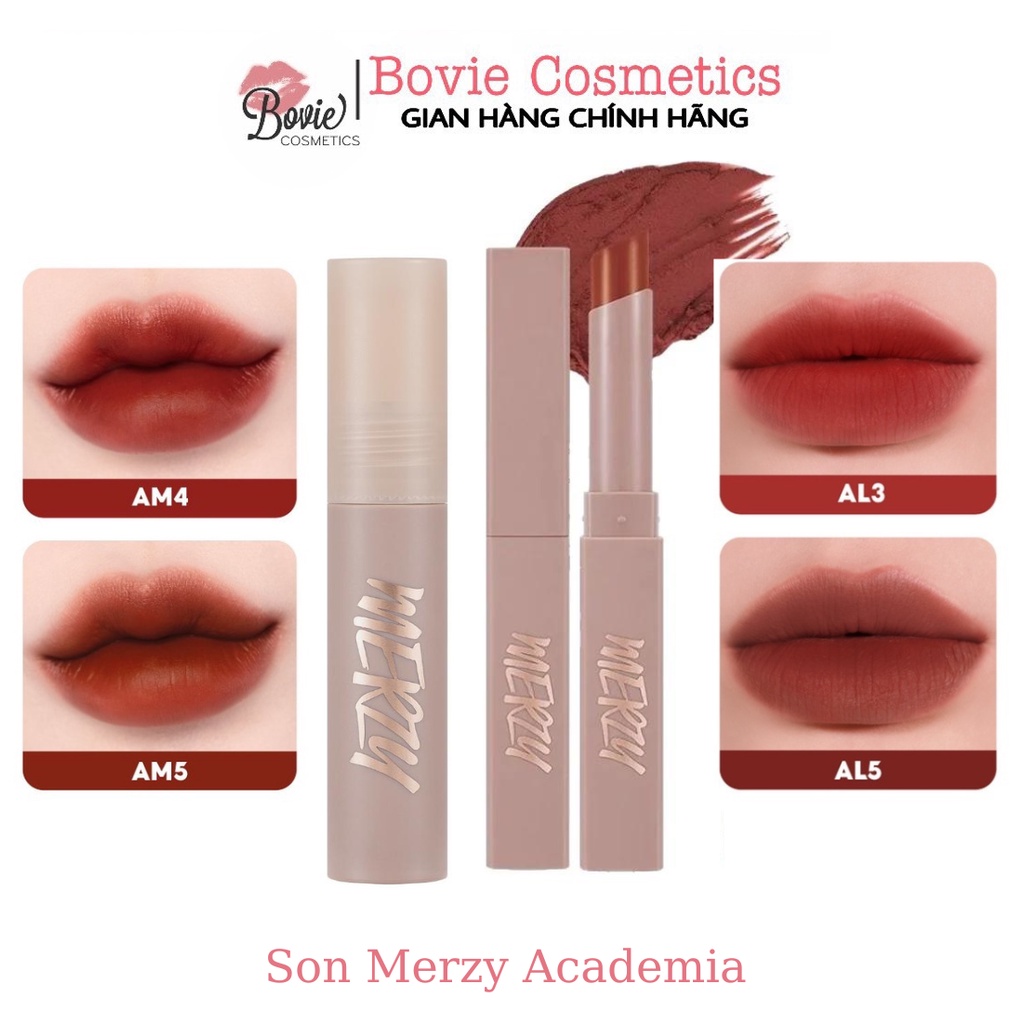 Son thỏi lì Merzy Academia Cotton Lipstick 1.8g màu AL1 AL2 AL3 AL4 AL5 ...