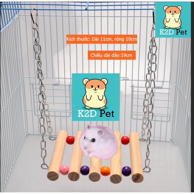 Xích đu gỗ màu size to cho Hamster , Sóc , đuôi mập | Shopee Việt Nam