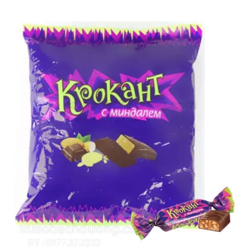 Kẹo Socola hạnh nhân Krokaht Nga gói tím 180g, 500g | Shopee Việt Nam