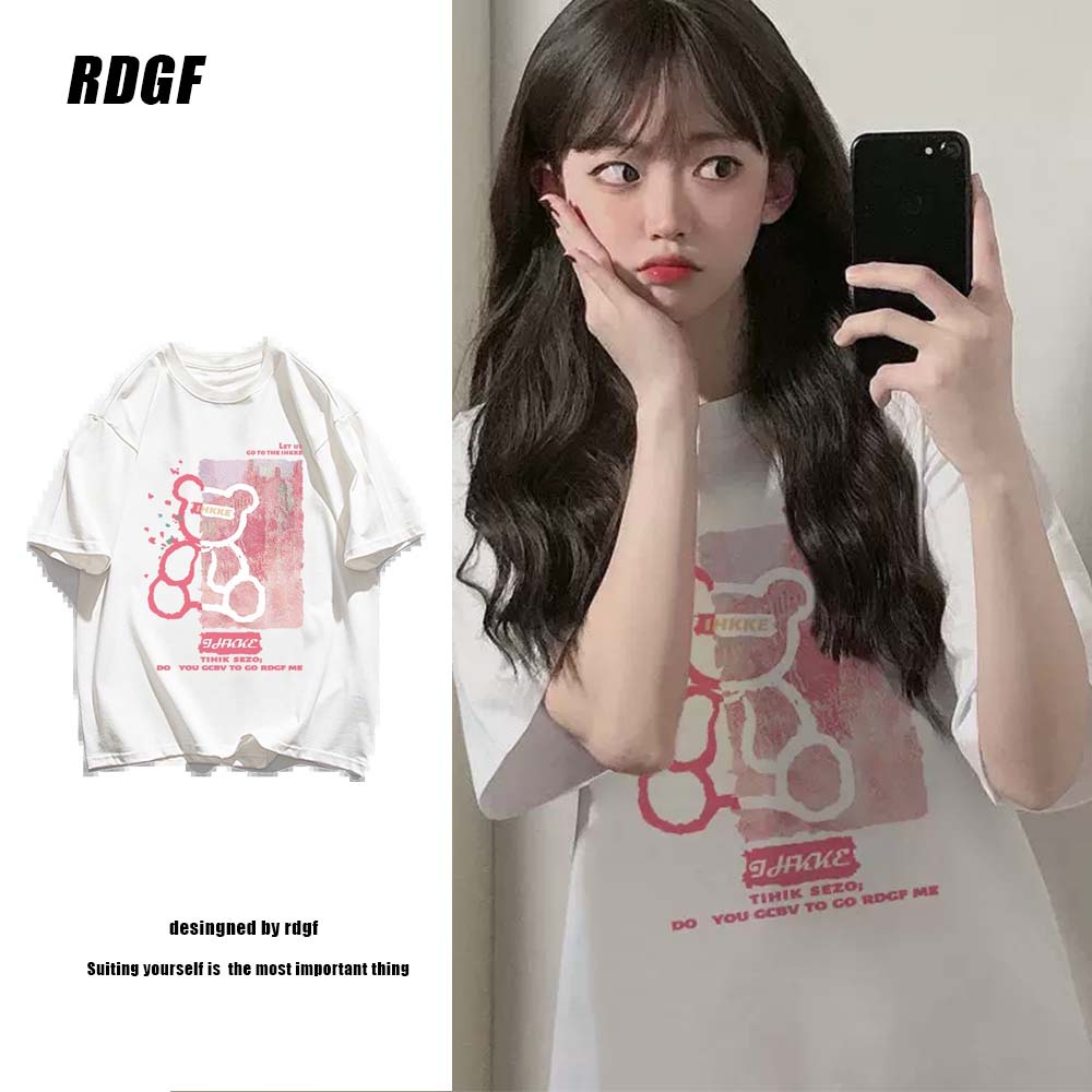 Áo thun RDGF cotton tay ngắn dáng rộng thời trang mùa hè 2023 cho nữ ...