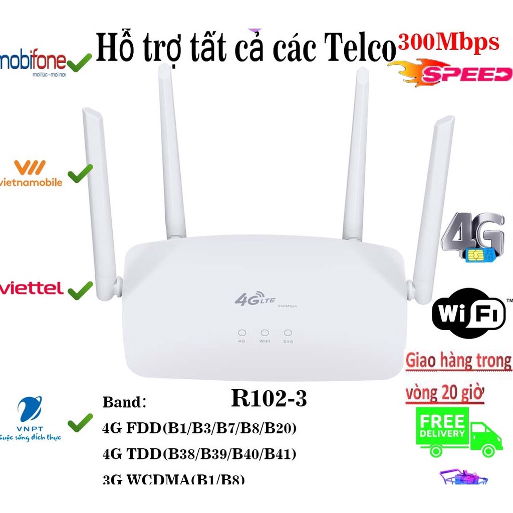 Bộ Phát Wifi 4G R102 tốc độ 300M phát tối đa 32 người dùng | Shopee Việt Nam