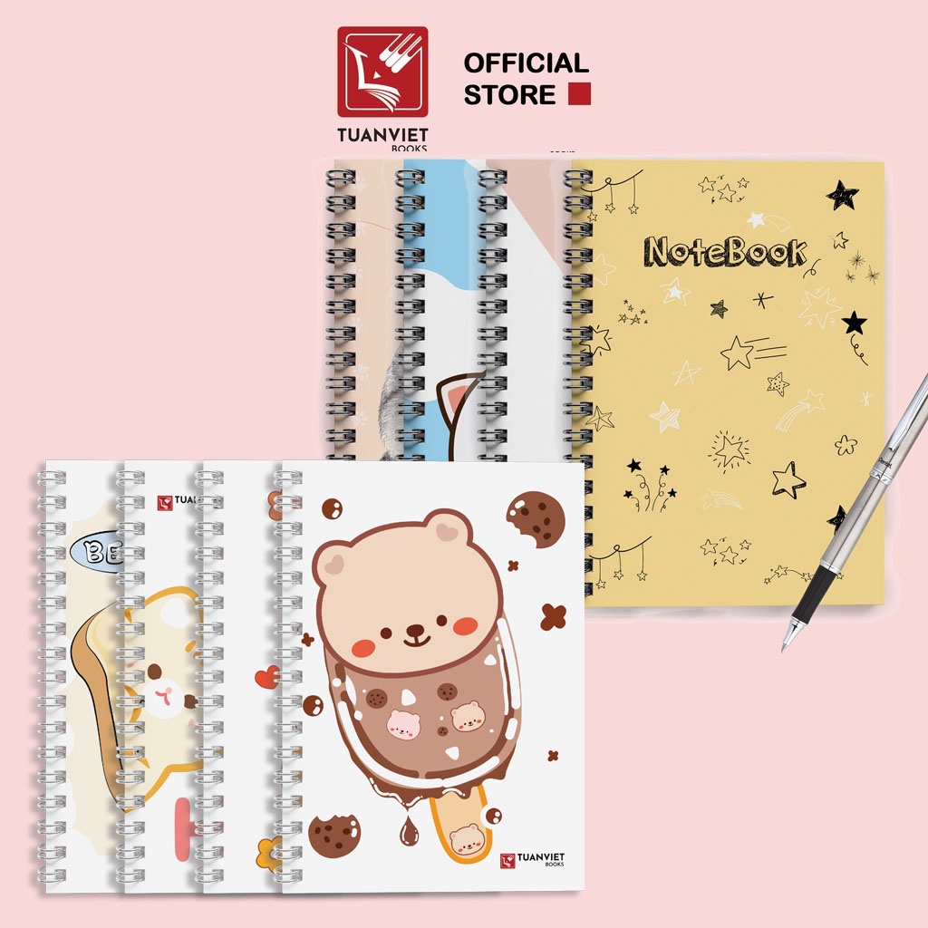 Sổ lò xo A6 ruột kẻ ngang TUANVIET BOOKS 200 trang, phù hợp ghi chép, nhật ký | Shopee Việt Nam