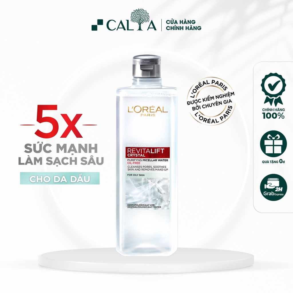 Nước Tẩy Trang L'oreal Màu Xám Kiềm Dầu, Làm Sạch Sâu - Loreal Revitalift Crystal Purifying ...