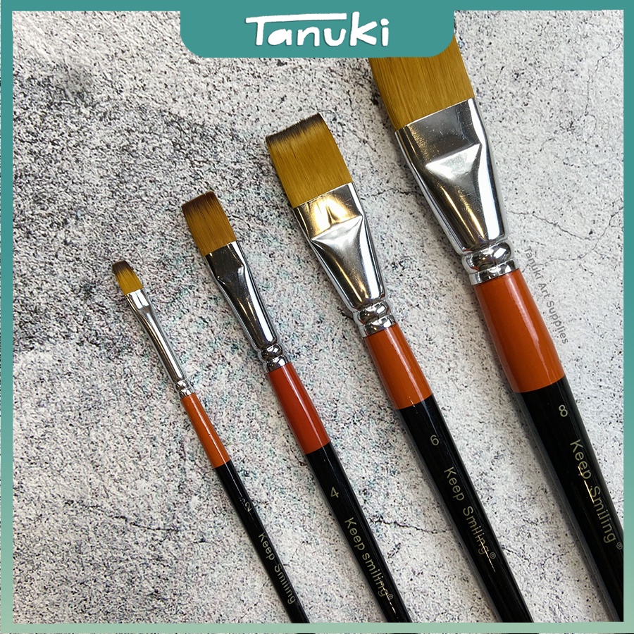 [TANUKI ART] Cọ lẻ Keep Smiling( đầu Flat) | Shopee Việt Nam