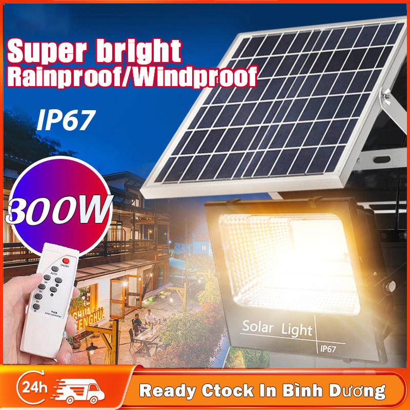 Bosun đèn led năng lượng mặt trời solar light 100W Warm Light ngoài ...