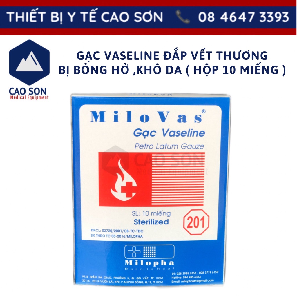 Gạc vaseline đắp vết thương bị bỏng hở khô da ( hộp 10 miếng ) | Shopee ...
