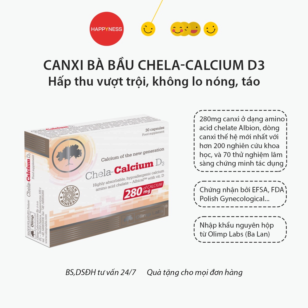 Viên bổ sung Canxi cho bà bầu Chela Calcium D3 nhập khẩu Ba Lan - Bổ sung Canxi mát không lo ...