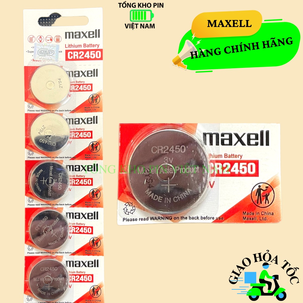 Pin CR2450 3V Lithium Maxell 2450 - 2450 hàng chính hãng dùng cho khoá ...